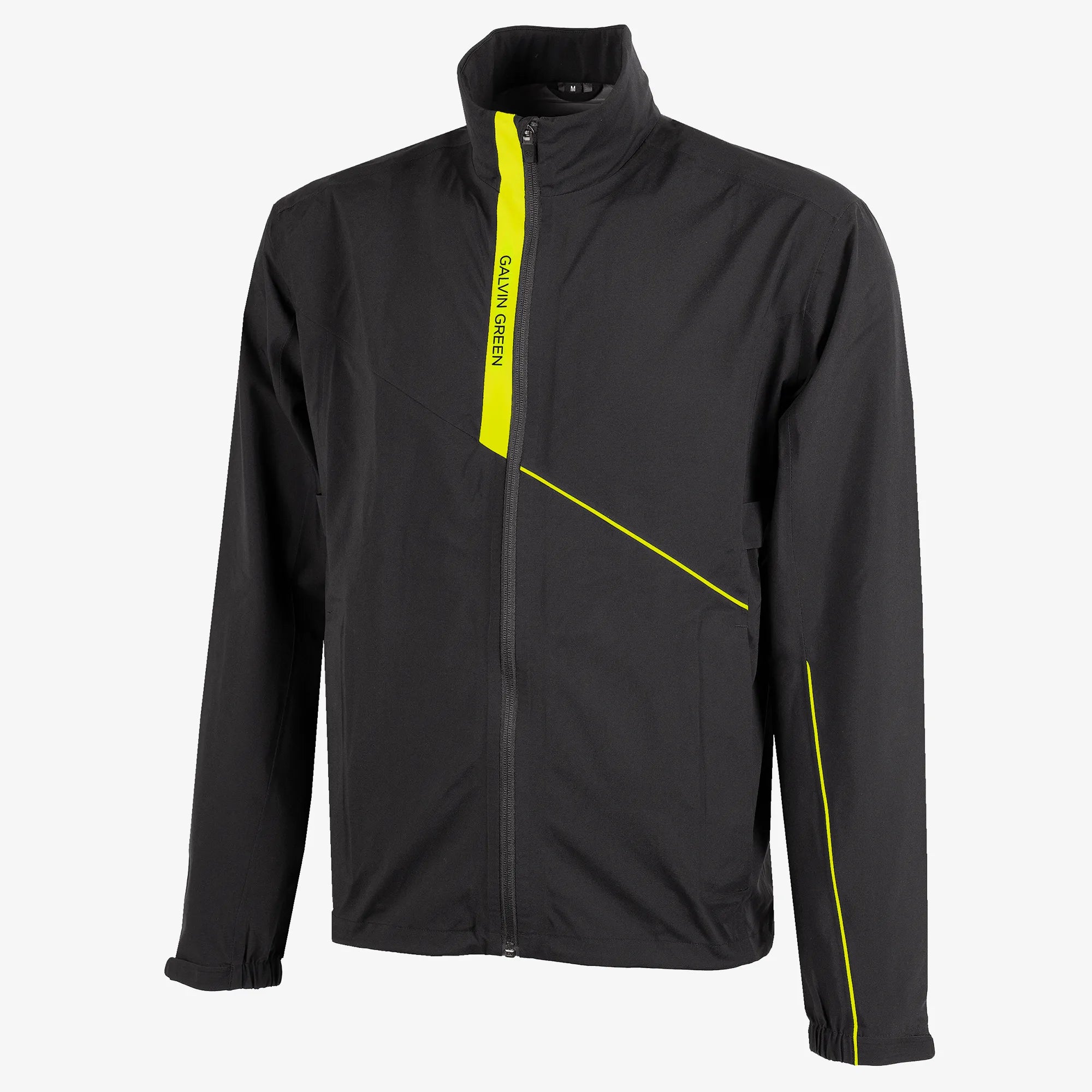 Apollo Waterproof golf jacket Black/Sunny Lime – Galvin Green