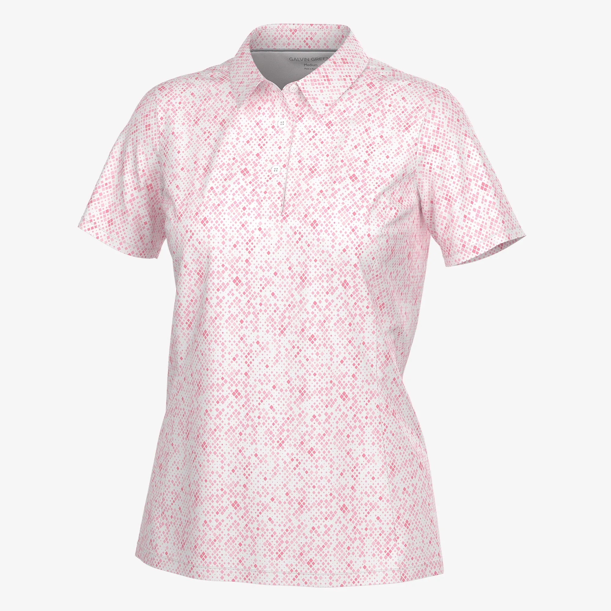 Maud Breathable short sleeve golf shirt White/Camelia Rose – Galvin Green